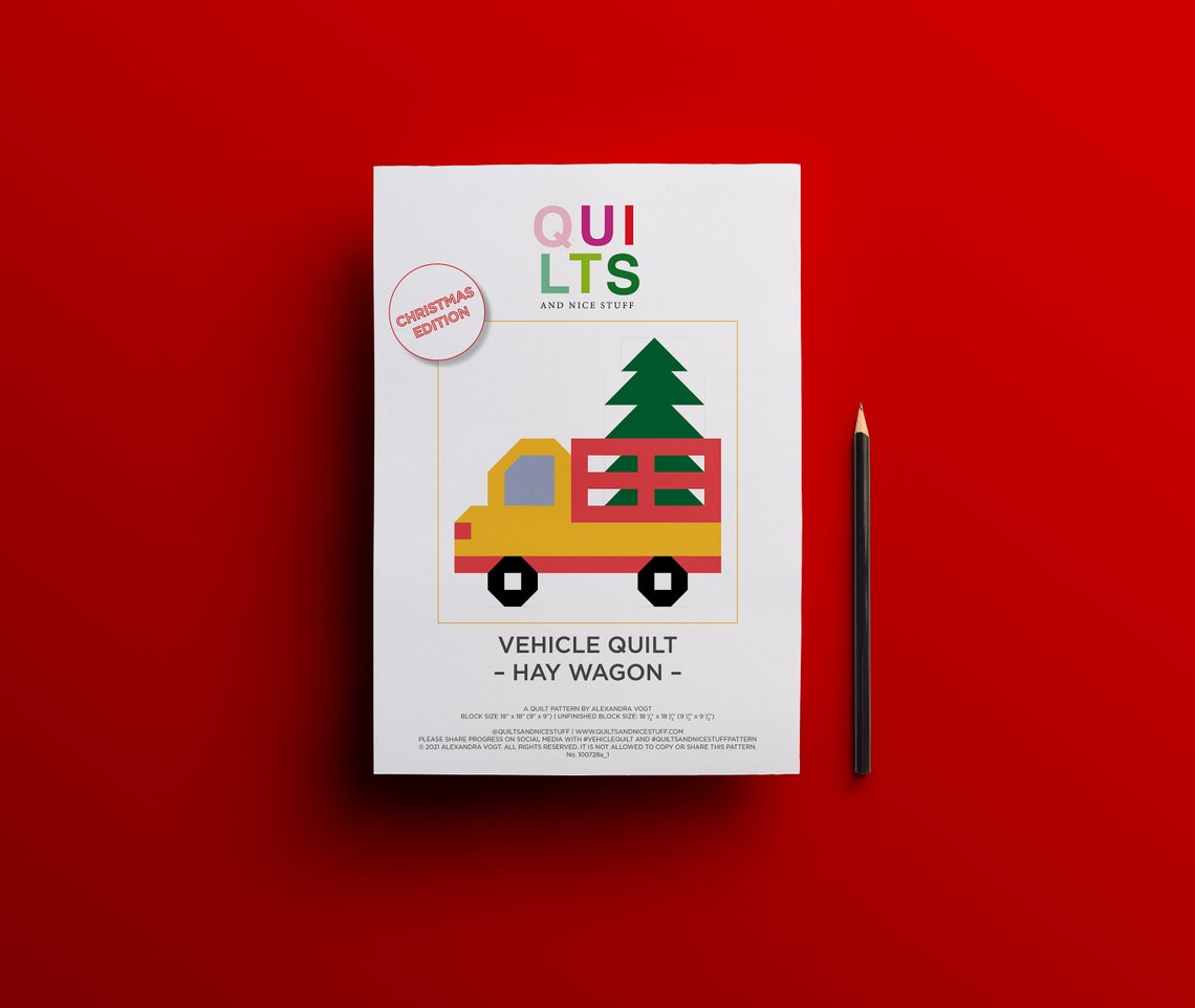 PDF Quilt Block Pattern Hay Wagon Christmas Edition - Etsy