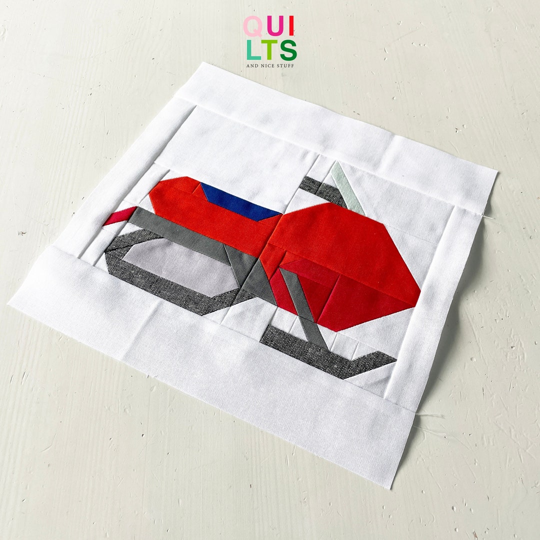 NEW! PDF Quilt Block Pattern – Ski Mobile – Vehicle Quilt - Etsy