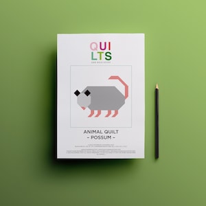 PDF Quilt Block Pattern – Possum – Animal Quilt - Etsy