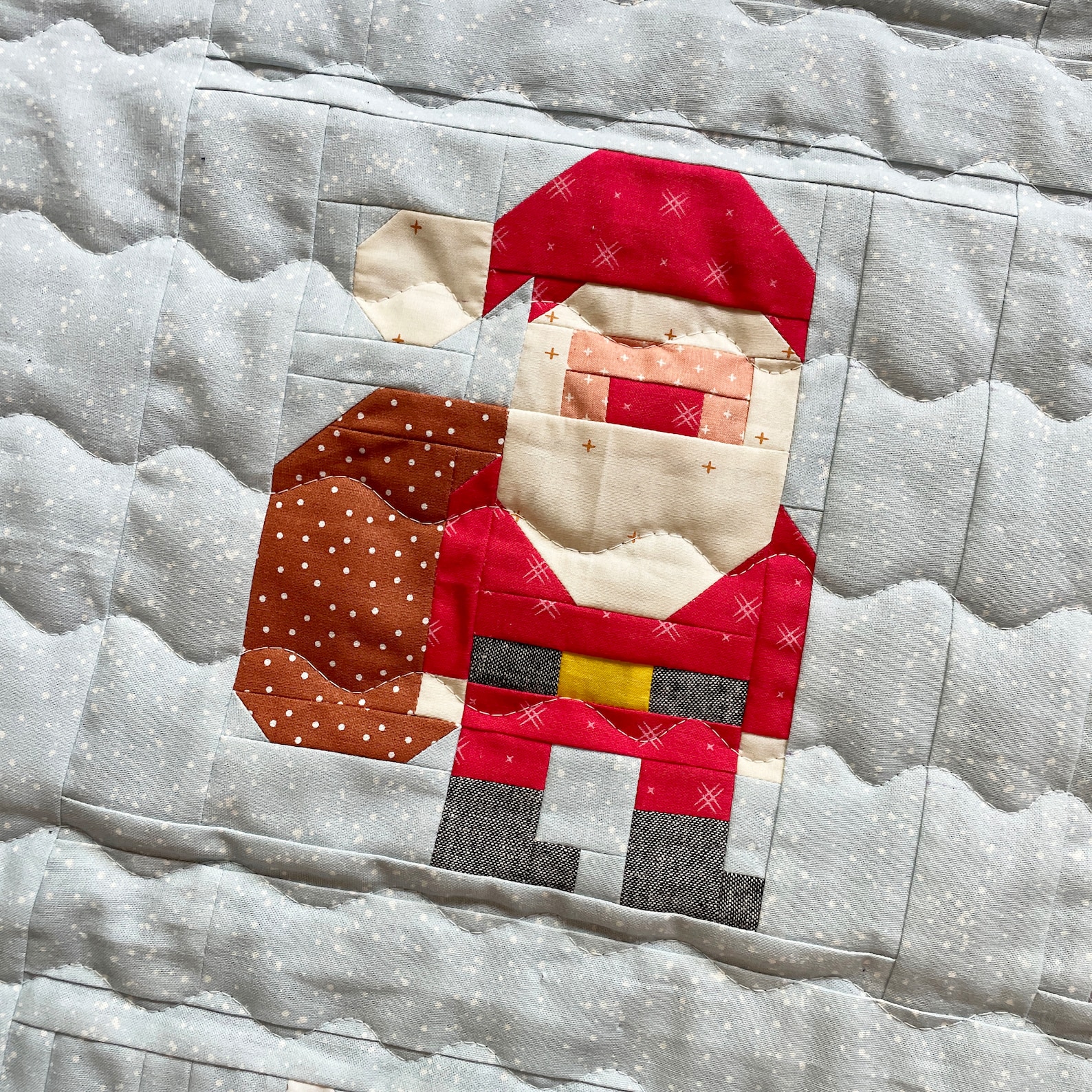 PDF Quilt Block Pattern – Santa Claus With Bag – Christmas Quilt ...