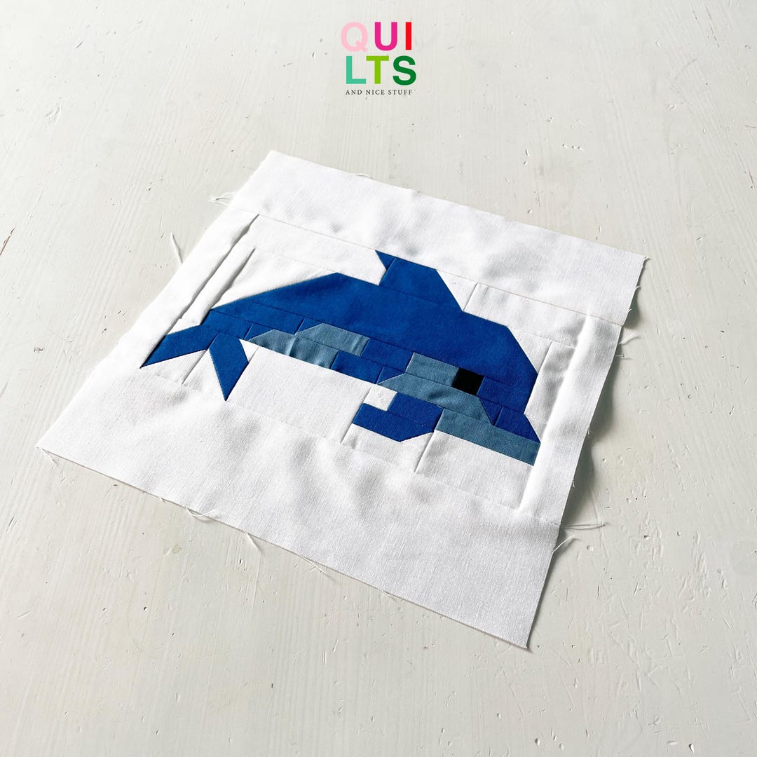 PDF Quilt Block Pattern – Dolphin 2 – Underwater Quilt - Etsy