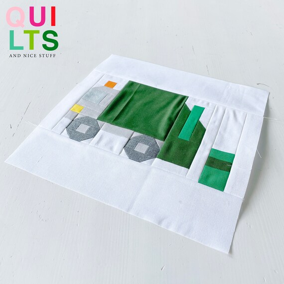 PDF Quilt Block Pattern Garbage Truck With Bin Vehicle - Etsy
