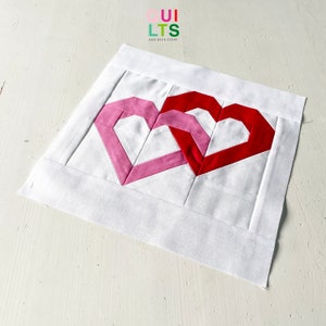 NEW! PDF Quilt Block Pattern – Connected Hearts – Valentine Quilt ...