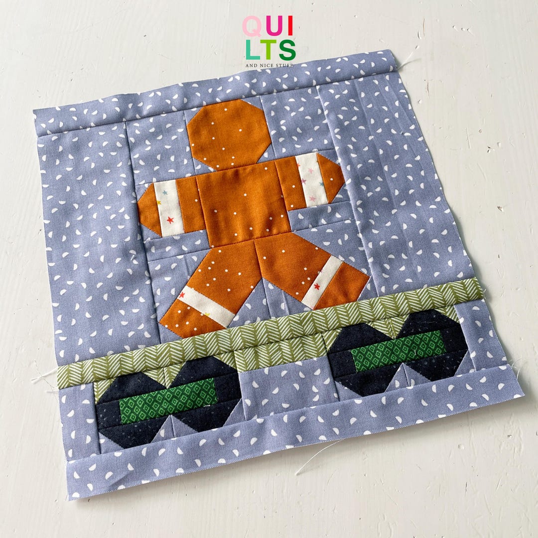 PDF Quilt Block Pattern "gingerbread Man Wagon" – Christmas Train Quilt ...