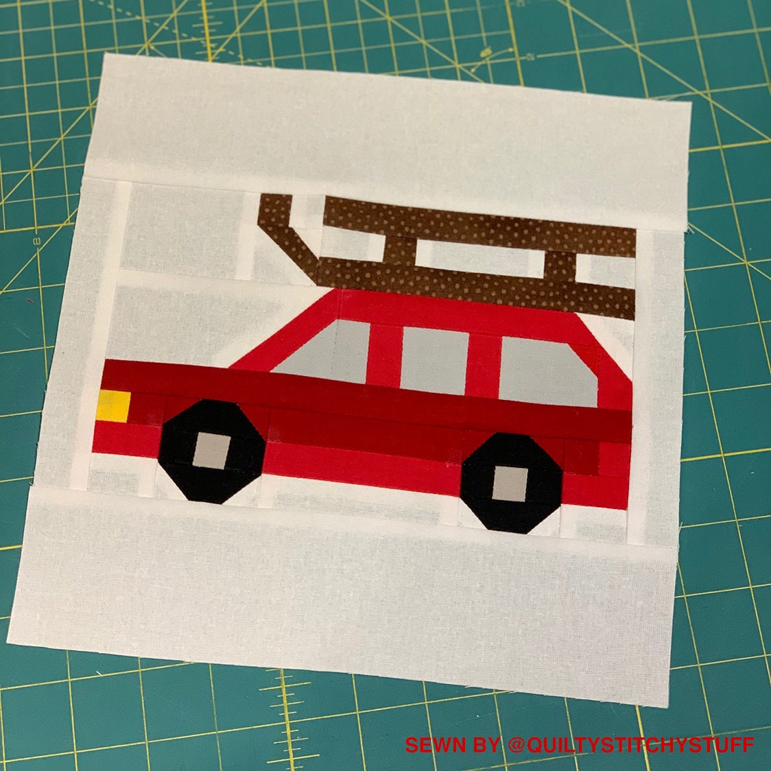PDF Quilt Block Pattern Family Car With Sledge Christmas | Etsy