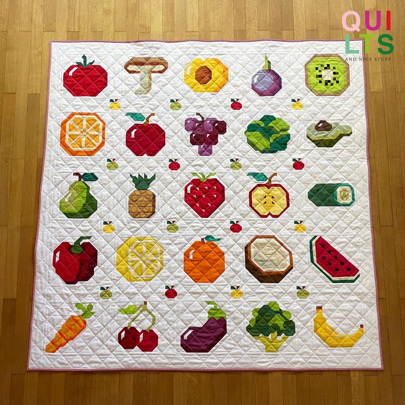 PDF Quilt Block Pattern – Pepper + Bonus Block: Shiny Pepper – Fruits ...