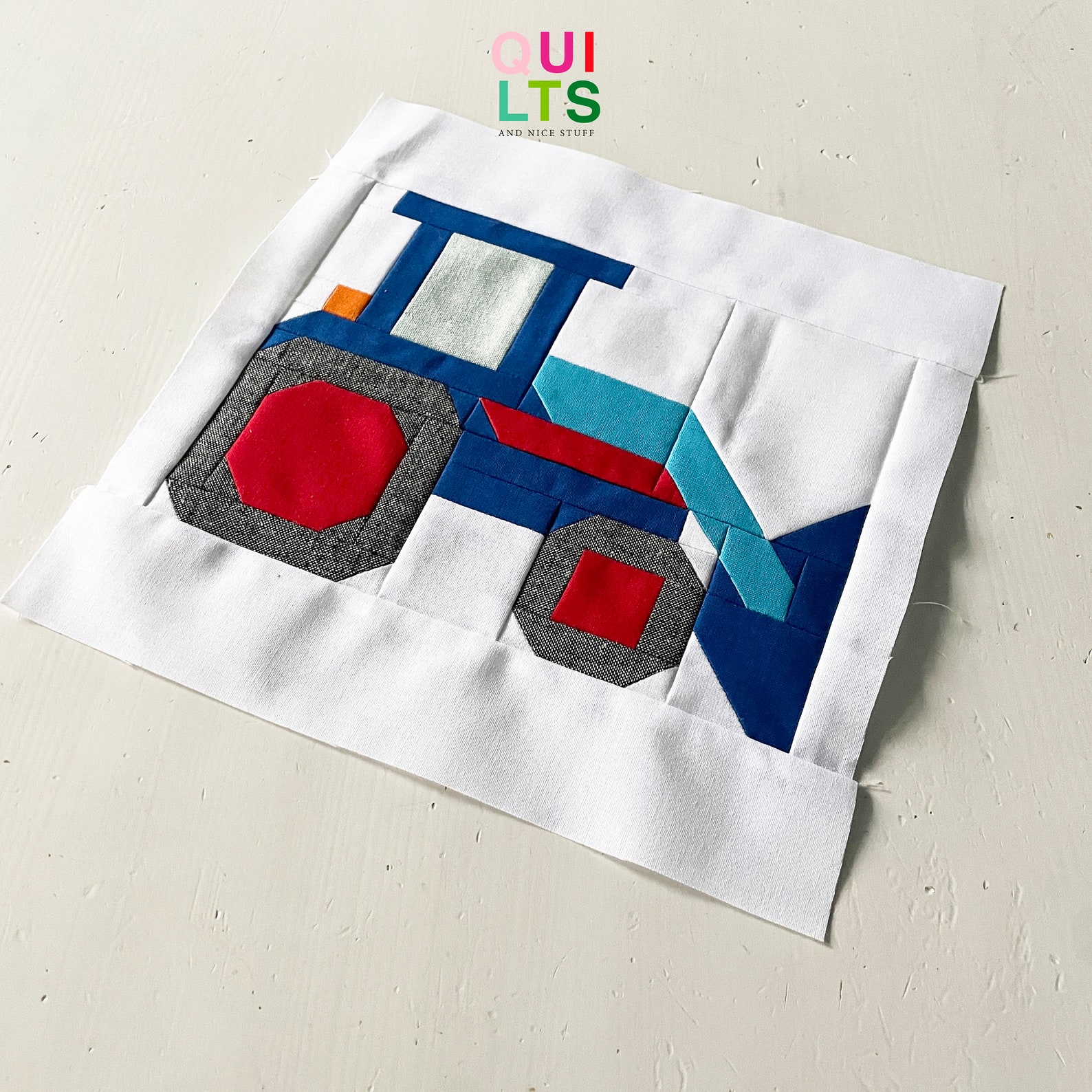PDF Quilt Block Pattern – Tractor Front Loader – Vehicle Quilt Pattern ...