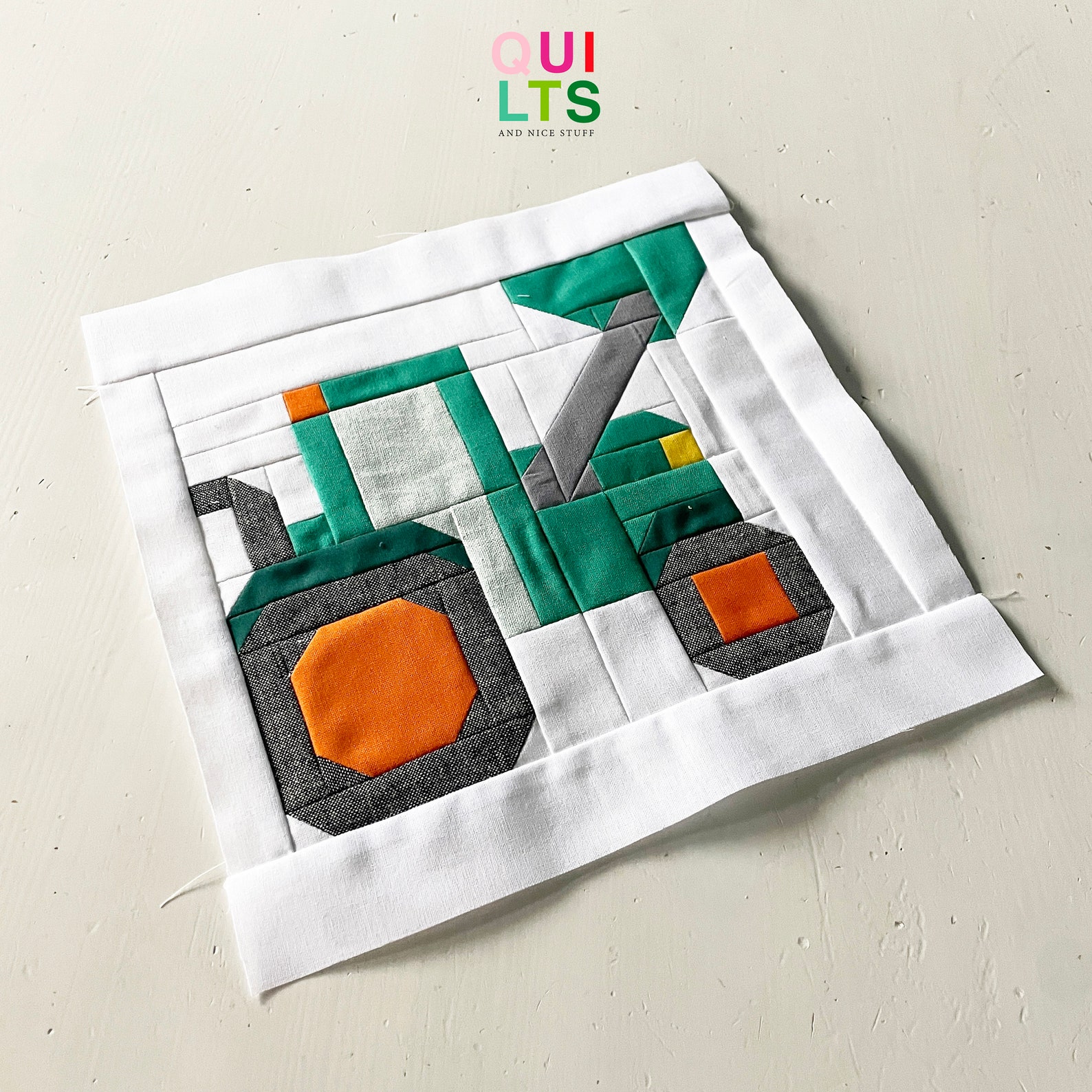 PDF Quilt Block Pattern – Tractor Front Loader up – Vehicle Quilt ...