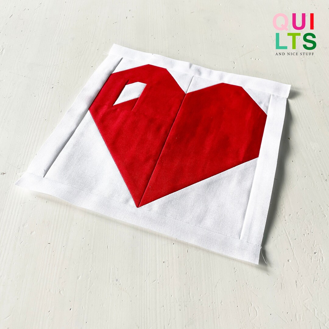 NEW PDF Quilt Block Pattern Big Heart Valentine Quilt Valentine's Day ...