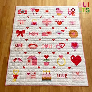 NEW! PDF Quilt Block Pattern – Connected Hearts – Valentine Quilt ...