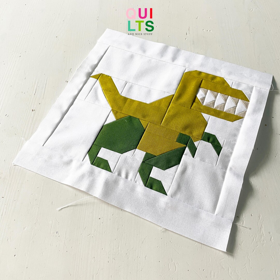 PDF Quilt Block Pattern – Allosaurus – Dinosaur Quilt - Etsy