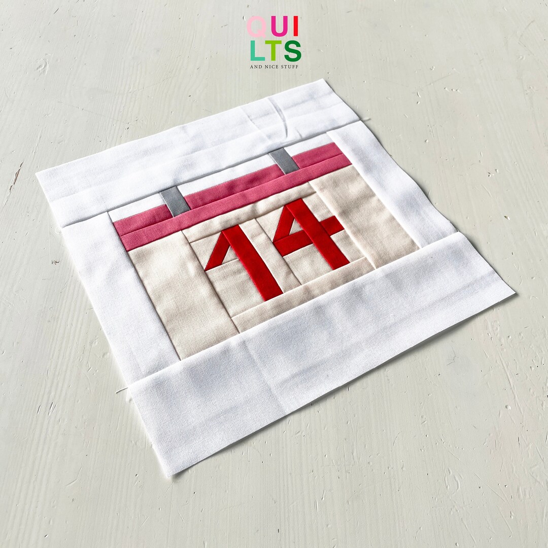 PDF Quilt Block Pattern – Calendar – Valentine Quilt – Valentine's Day ...