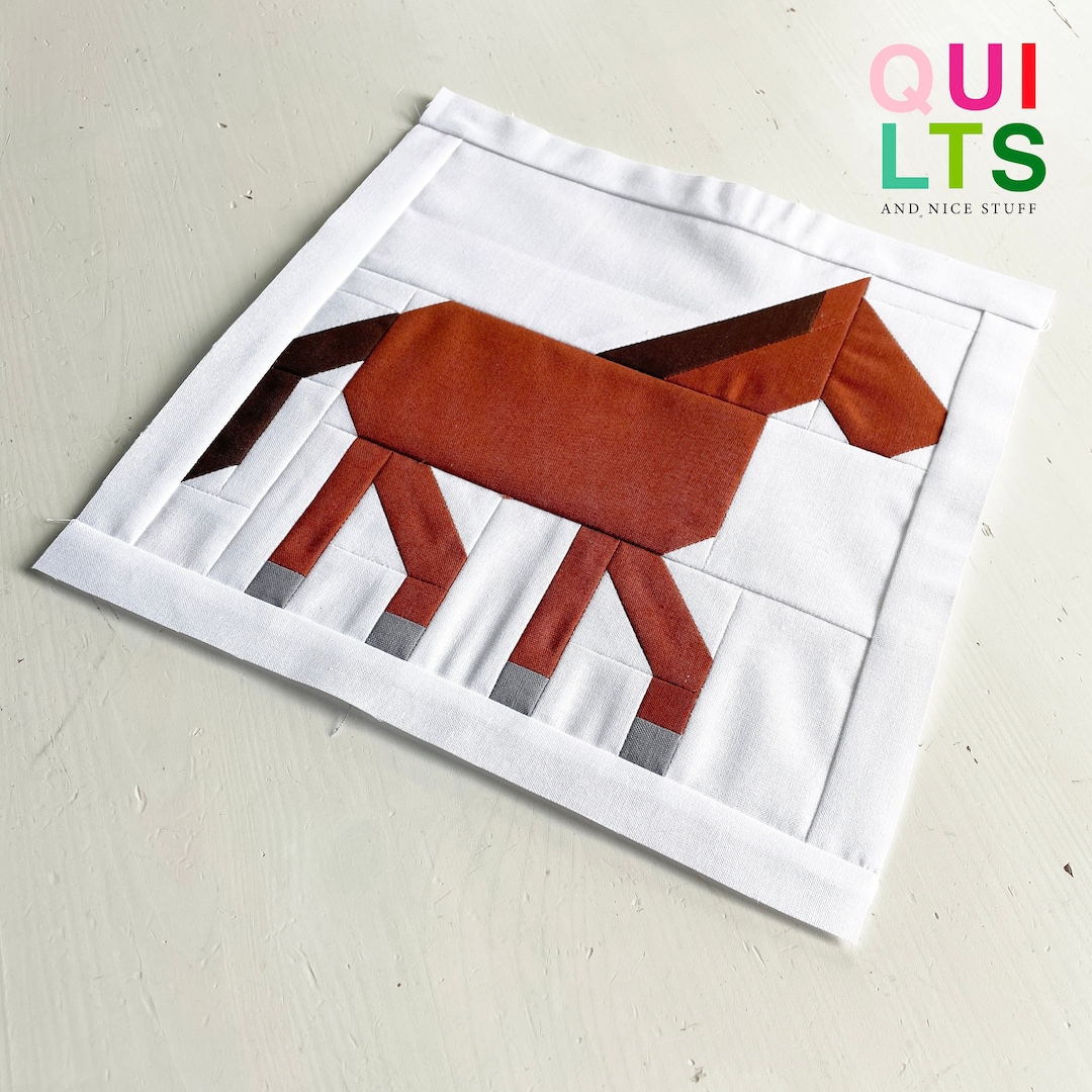 PDF Quilt Block Pattern Horse Modern Patchwork Animal Quilt - Etsy