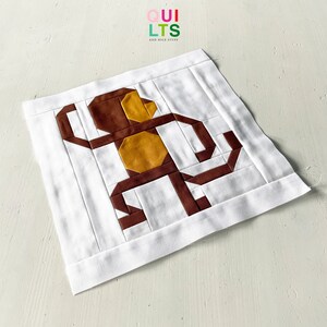 PDF Quilt Block Pattern – Monkey – Animal Quilt - Etsy