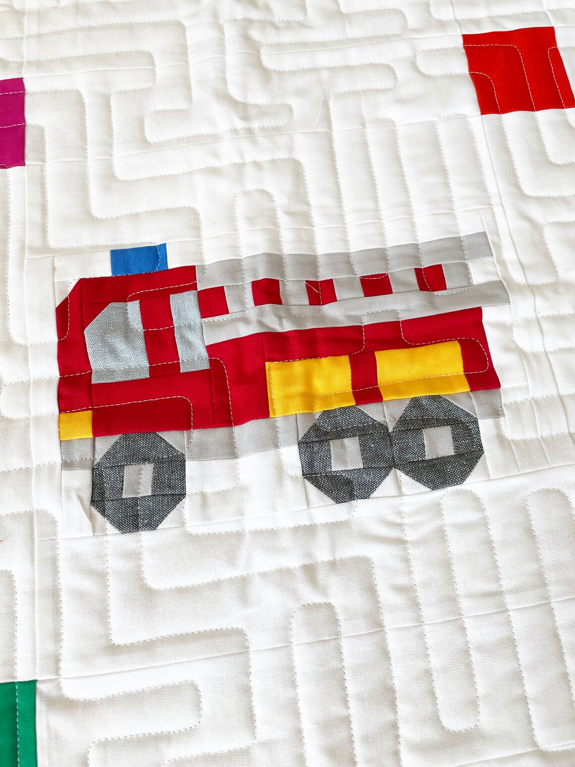 PDF Quilt Block Pattern Fire Truck Vehicle Quilt - Etsy