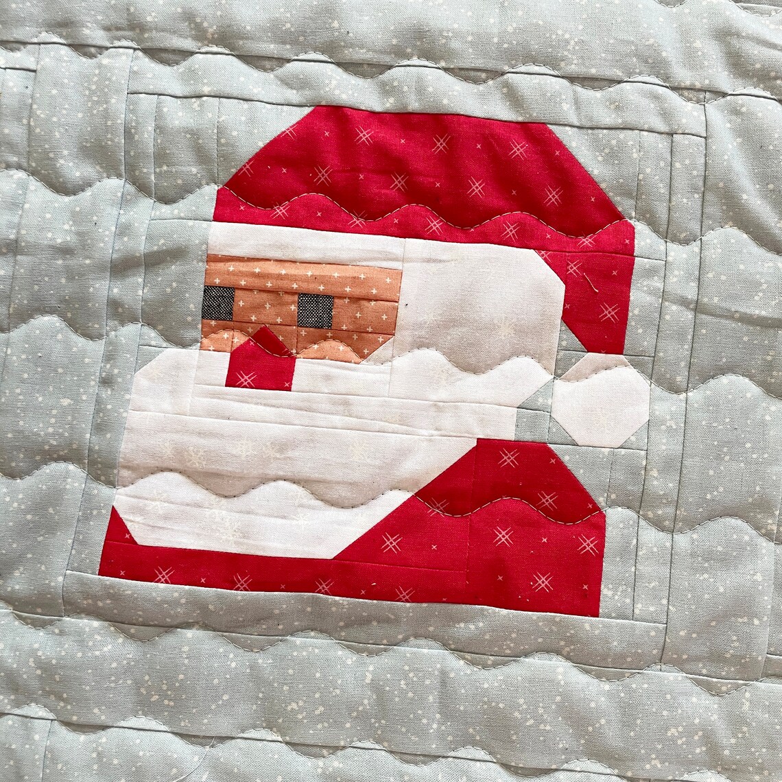 PDF Quilt Block Pattern – Santa Face Side – Christmas Quilt – Christmas ...