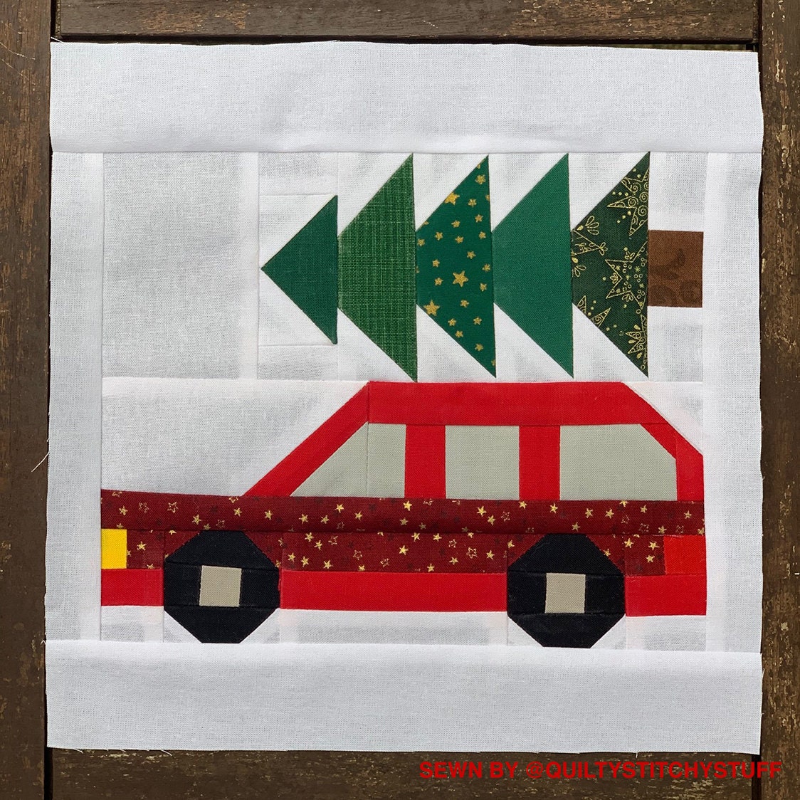 PDF Quilt Block Pattern Family Car With Tree Christmas - Etsy