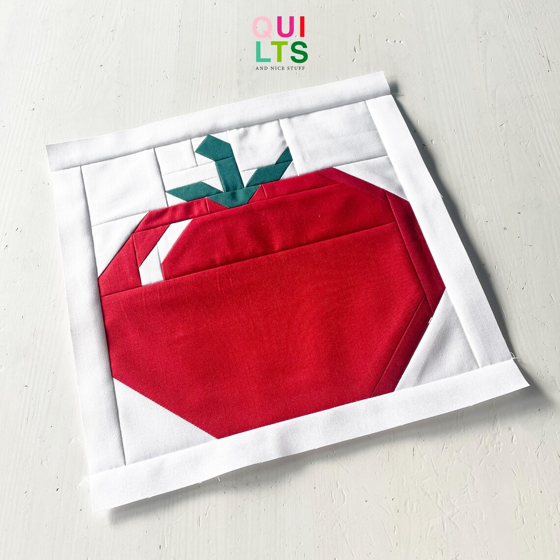 PDF Quilt Block Pattern – Tomato + Bonus Block: Shiny Tomato – Fruits ...