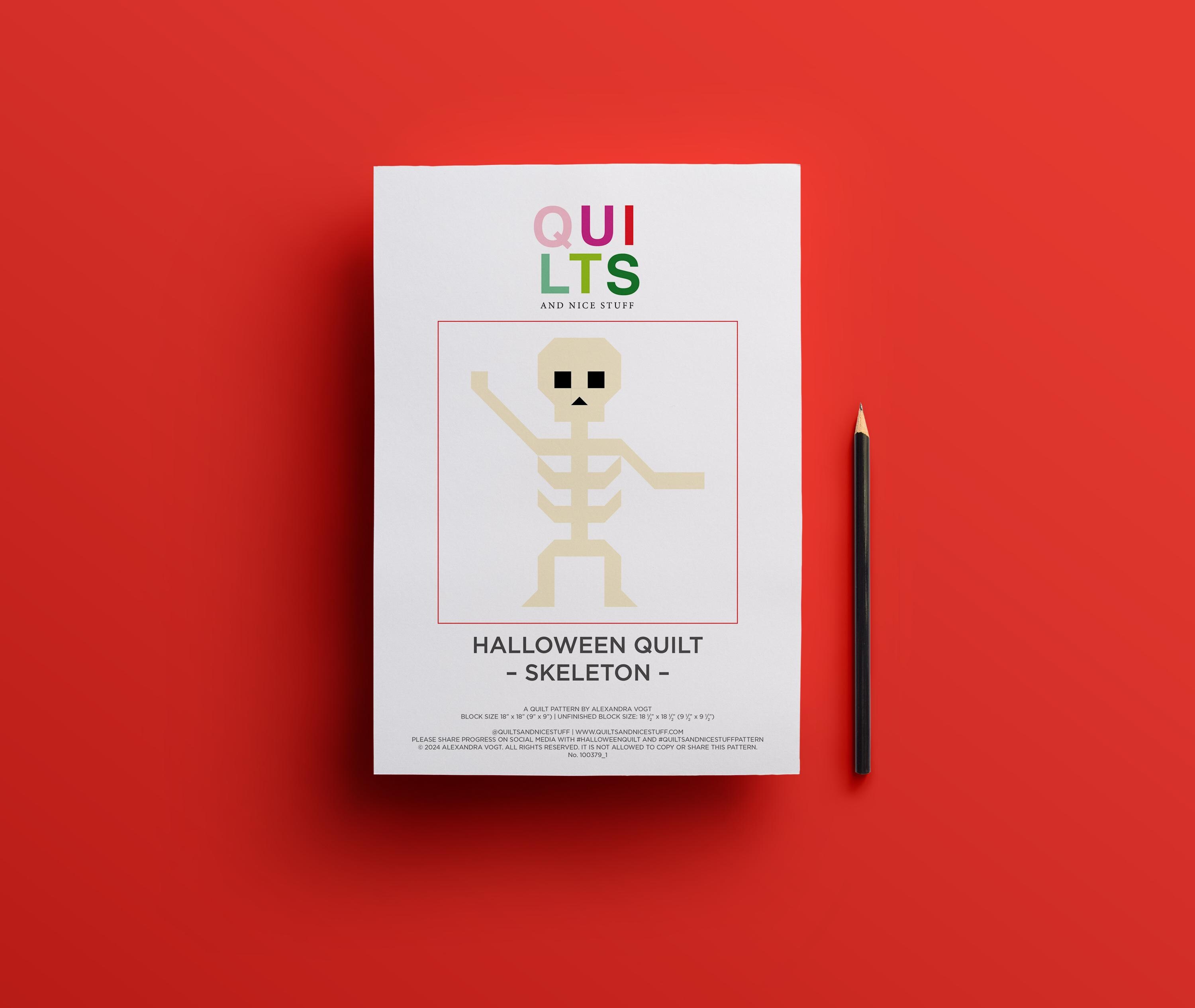PDF Quilt Block Pattern – Skeleton – Halloween Quilt - Etsy