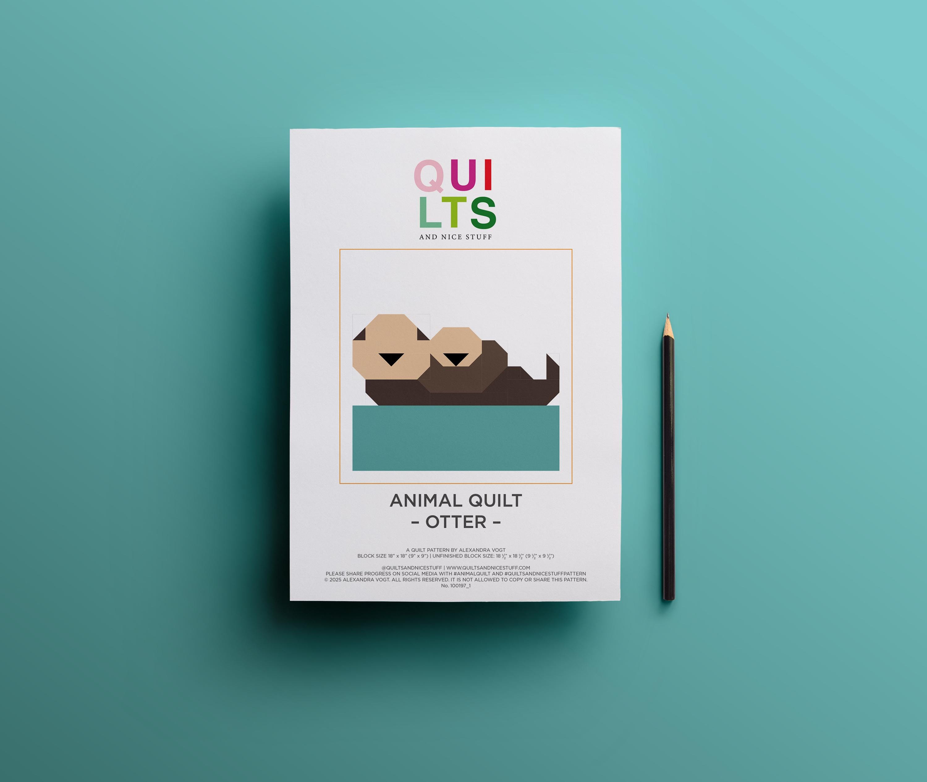 PDF Quilt Block Pattern – Otter – Animal Quilt - Etsy