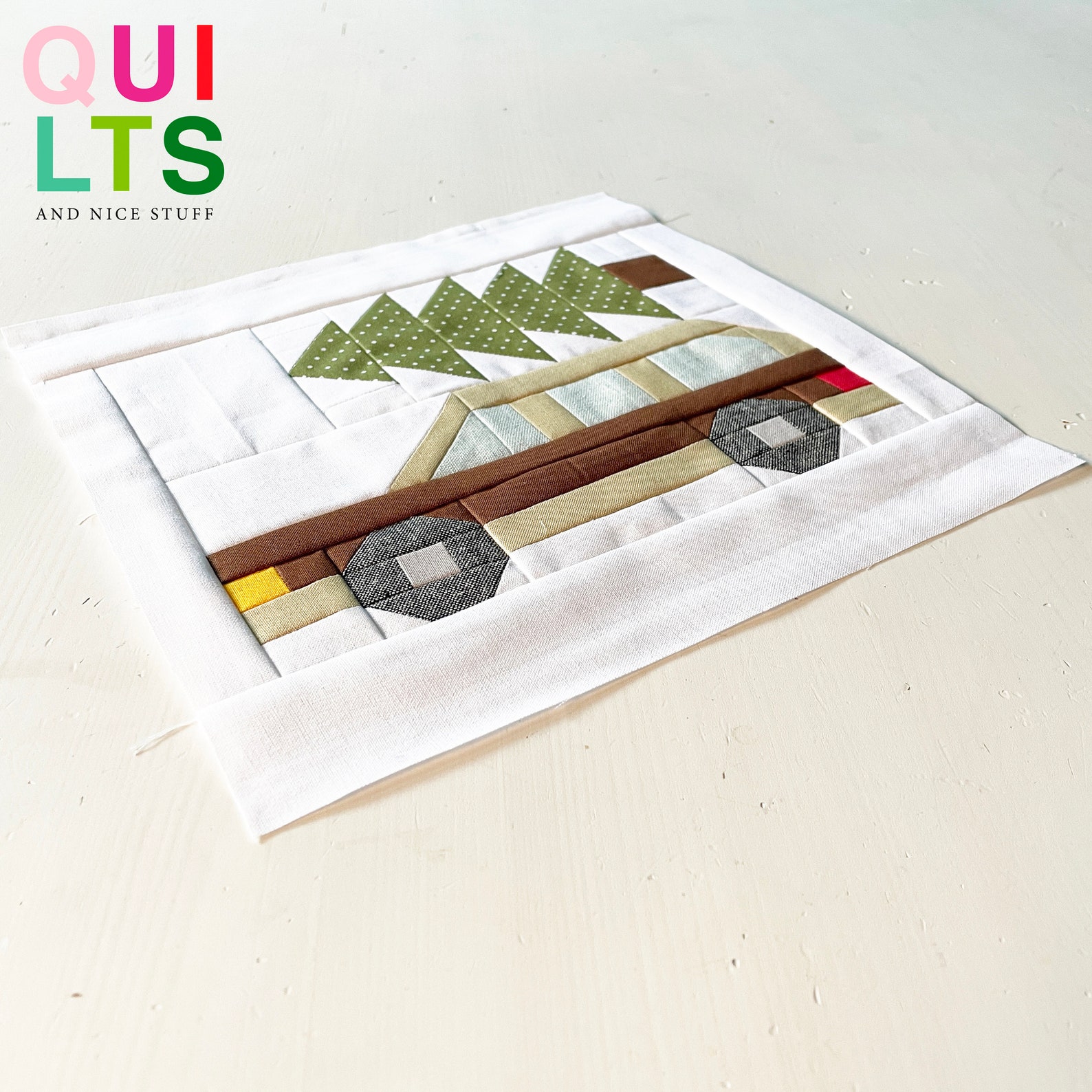 PDF Quilt Block Pattern – Family Car With Tree – Christmas Edition ...
