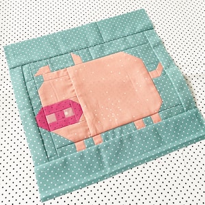 PDF Quilt Block Pattern – Pig – Animal Quilt - Etsy