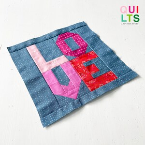 NEW! PDF Quilt Block Pattern – Love 1x1 – Valentine Quilt – Valentine's ...