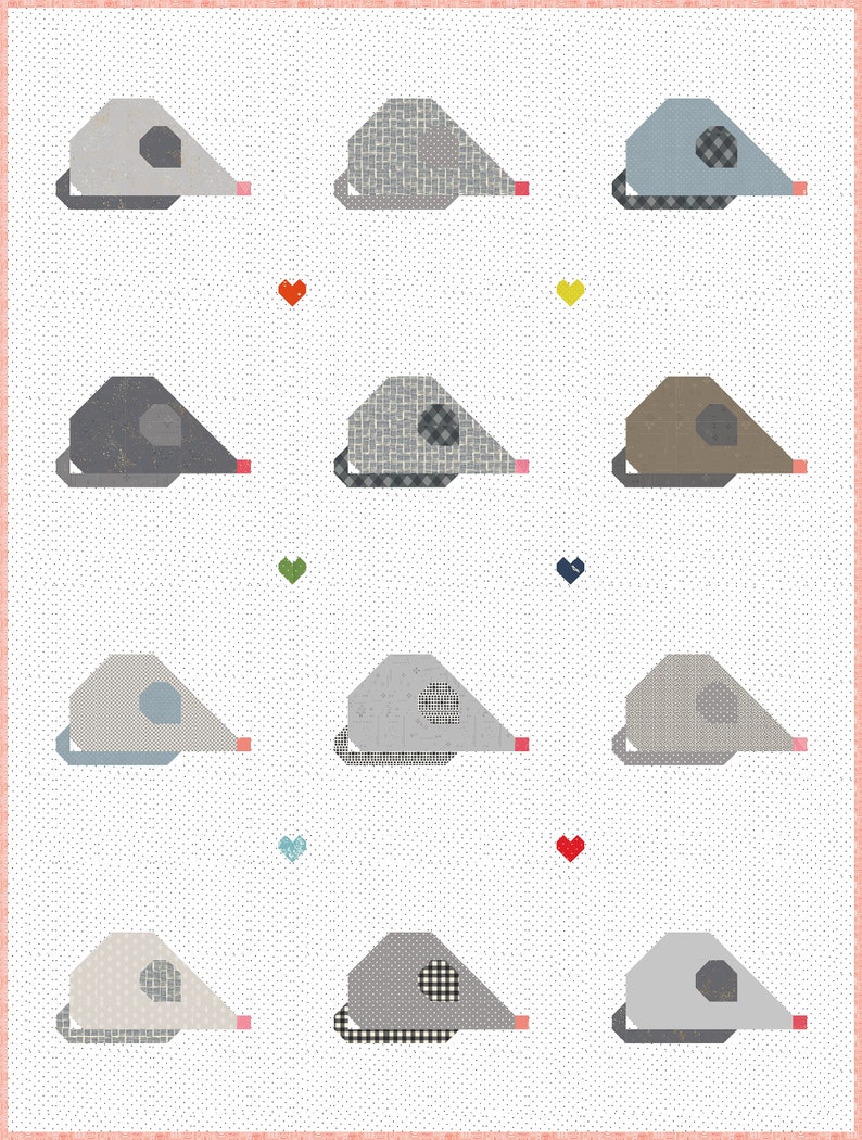 PDF Quilt Block Pattern – Mouse 1 – Animal Quilt - Etsy