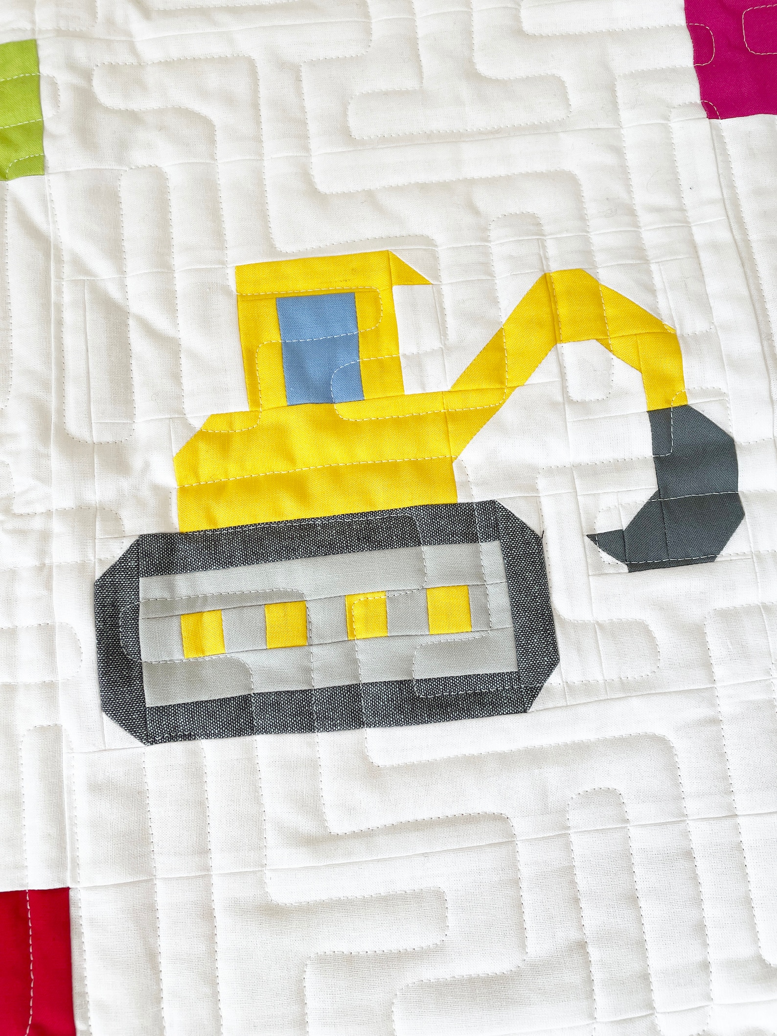 PDF Quilt Block Pattern Crawler Excavator - Etsy