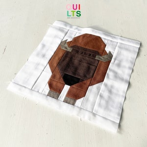 PDF Quilt Block Pattern – Bison – Animal Quilt - Etsy