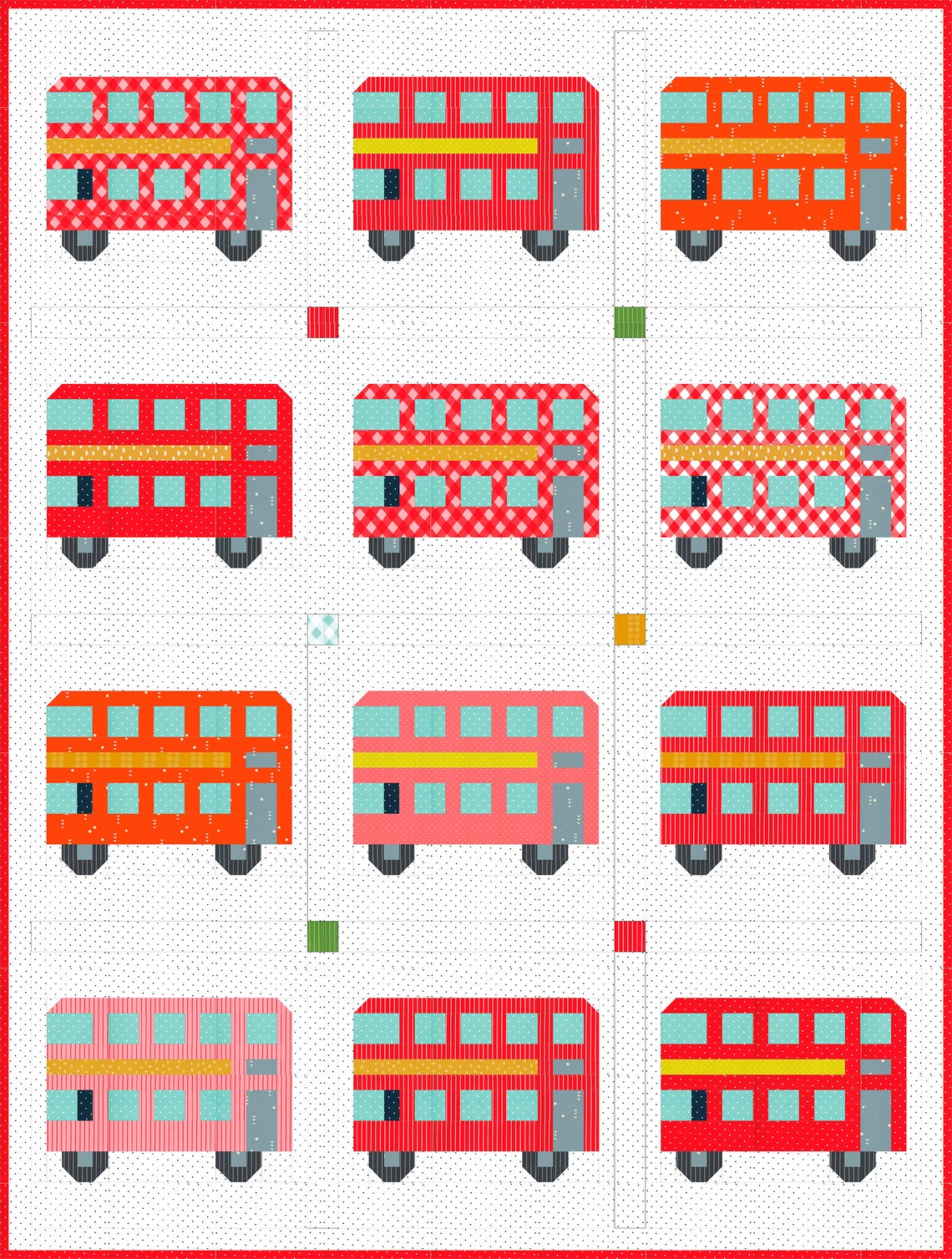 PDF Quilt Block Pattern Doubledecker Bus Vehicle Quilt | Etsy