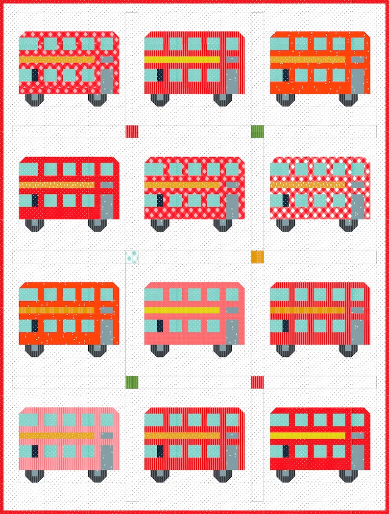PDF Quilt Block Pattern – Doubledecker Bus – Vehicle Quilt - Etsy
