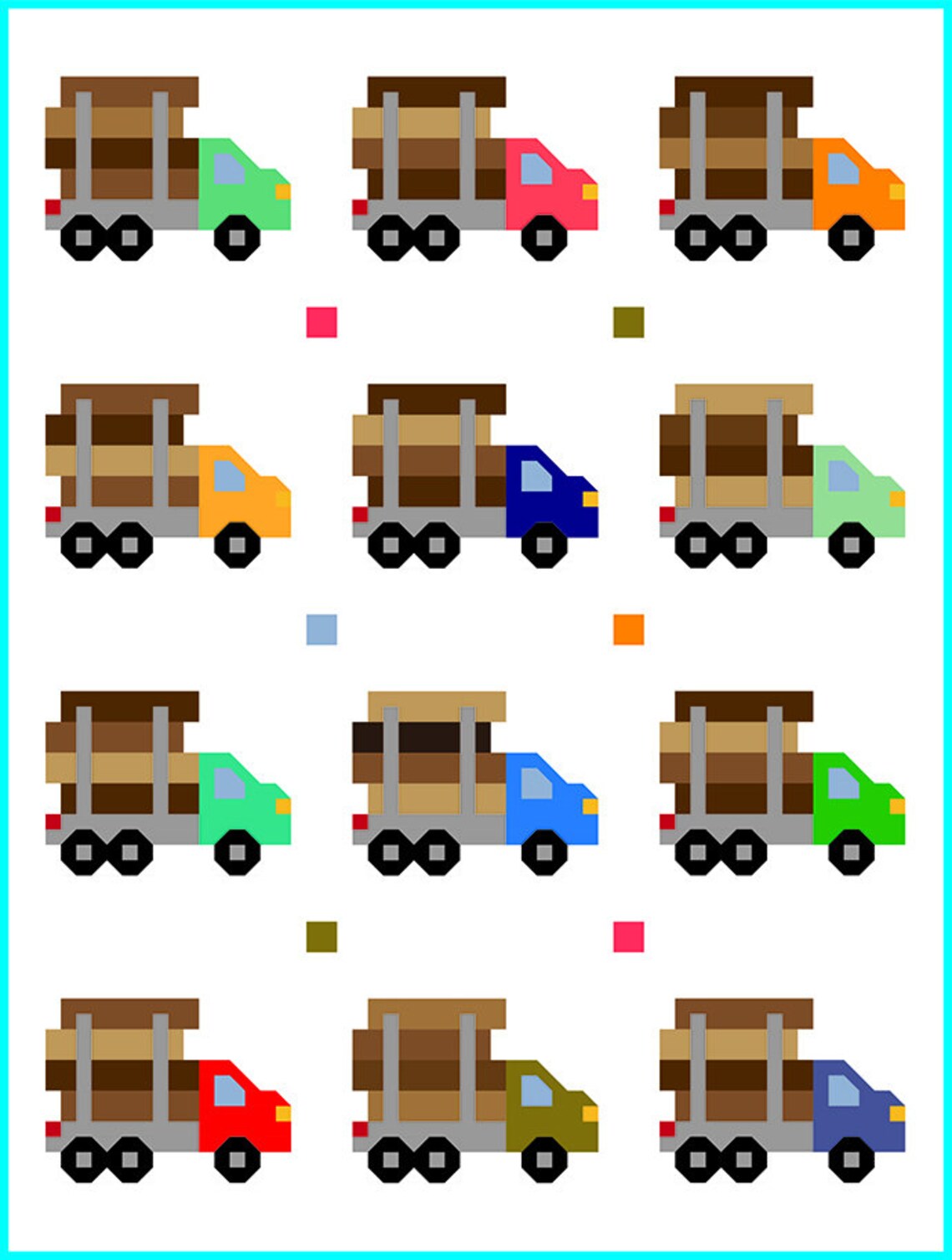 PDF Quilt Block Pattern Tree Truck Vehicle Quilt | Etsy