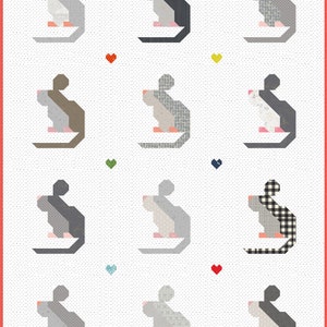 PDF Quilt Block Pattern – Mouse 2 – Animal Quilt - Etsy