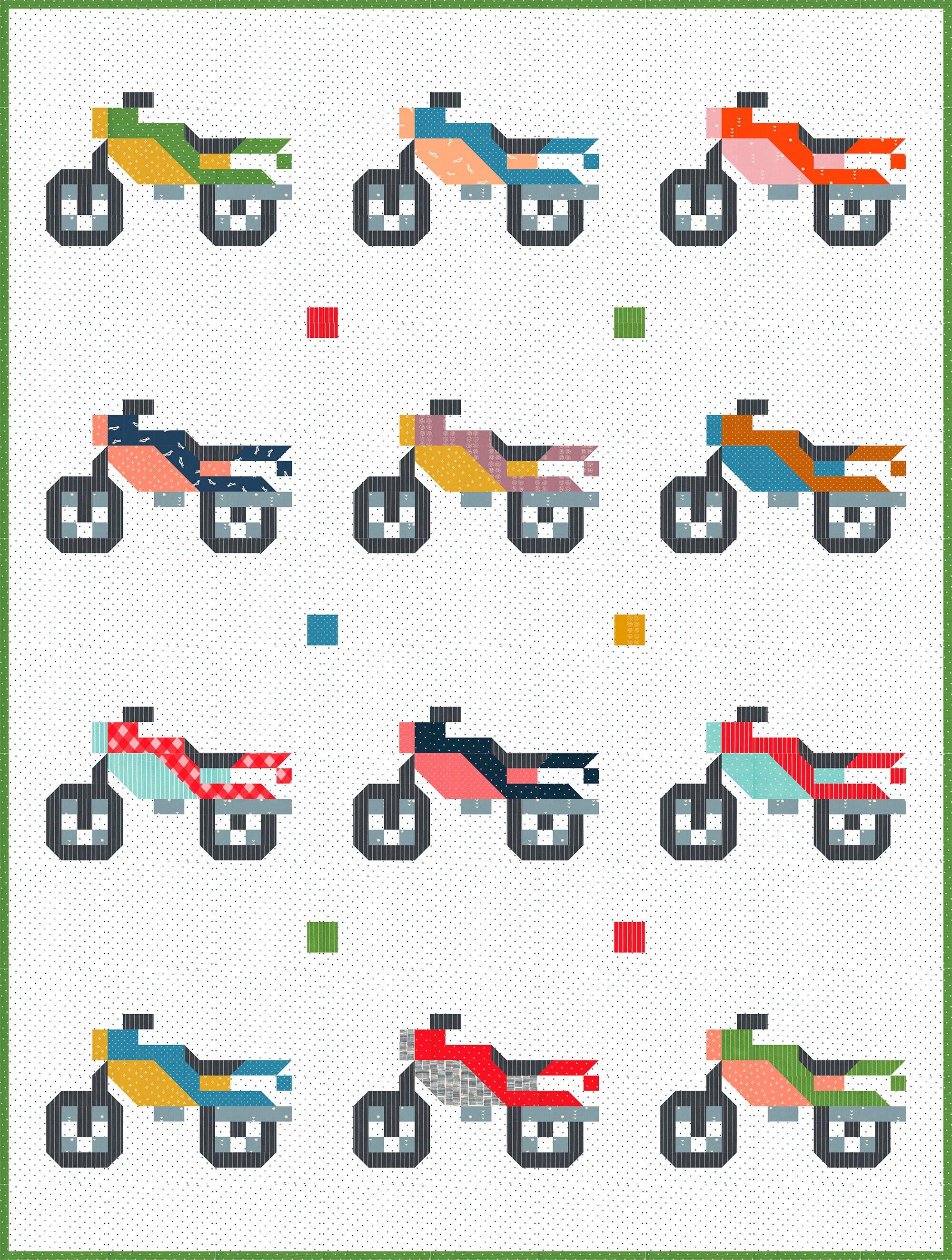 PDF Quilt Block Pattern Motorbike Vehicle Quilt - Etsy