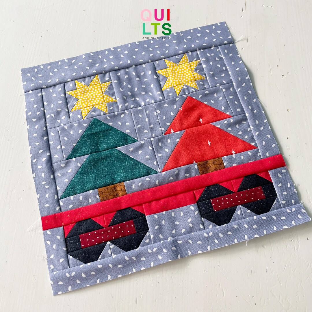 PDF Quilt Block Pattern "christmas Tree 1x1 Wagon" – Christmas Train ...