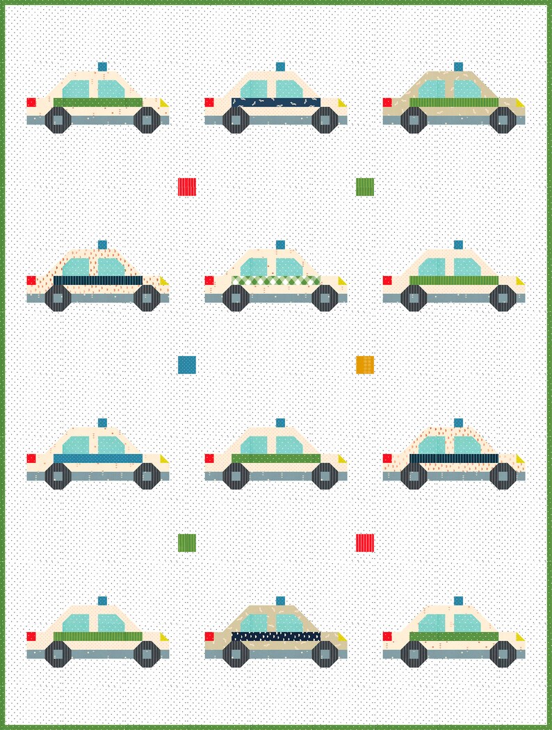 PDF Quilt Block Pattern Police Car Vehicle Quilt - Etsy