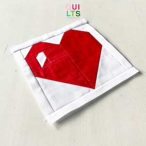 NEW! PDF Quilt Block Pattern – Big Heart – Valentine Quilt – Valentine ...