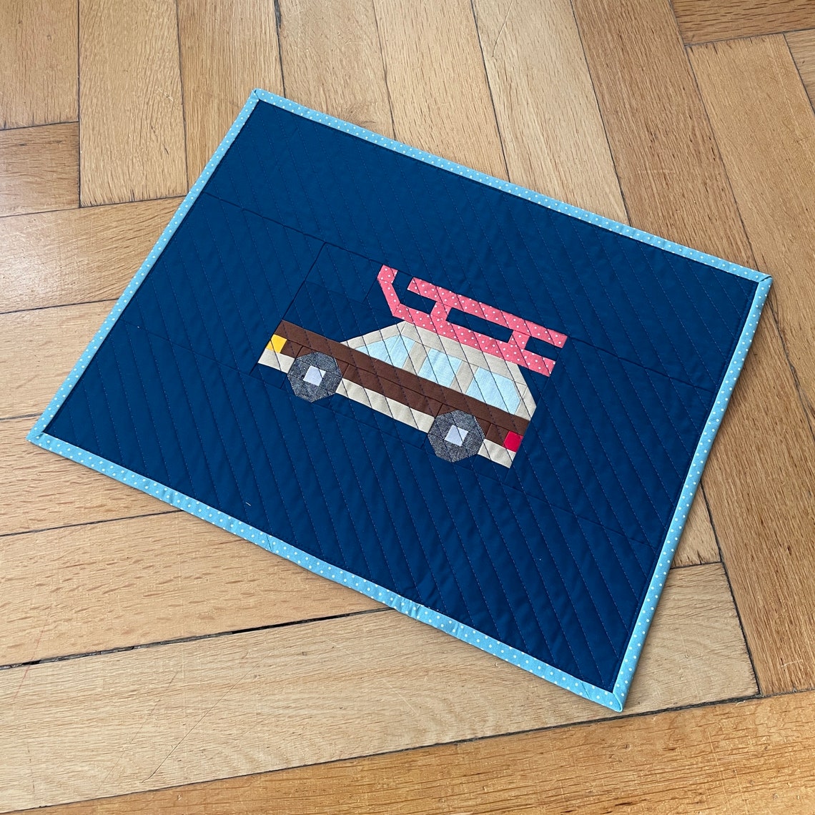 PDF Quilt Block Pattern Family Car With Sledge Christmas | Etsy