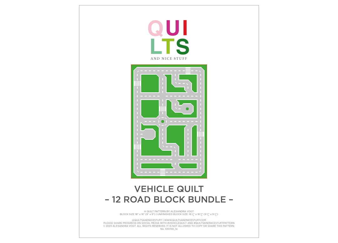 PDF Pattern Bundle - 12 Road Blocks, Supplement to the Vehicle Quilt ...