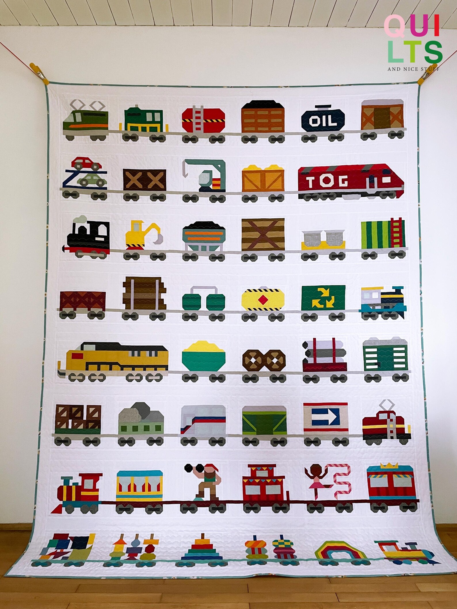 PDF Quilt Block Pattern – Circus Locomotive – Train Quilt - Etsy