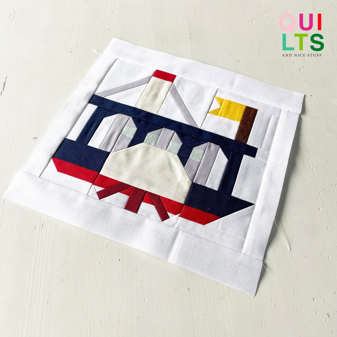 NEW PDF Quilt Block Pattern Paddle Steamer Vehicle Quilt - Etsy