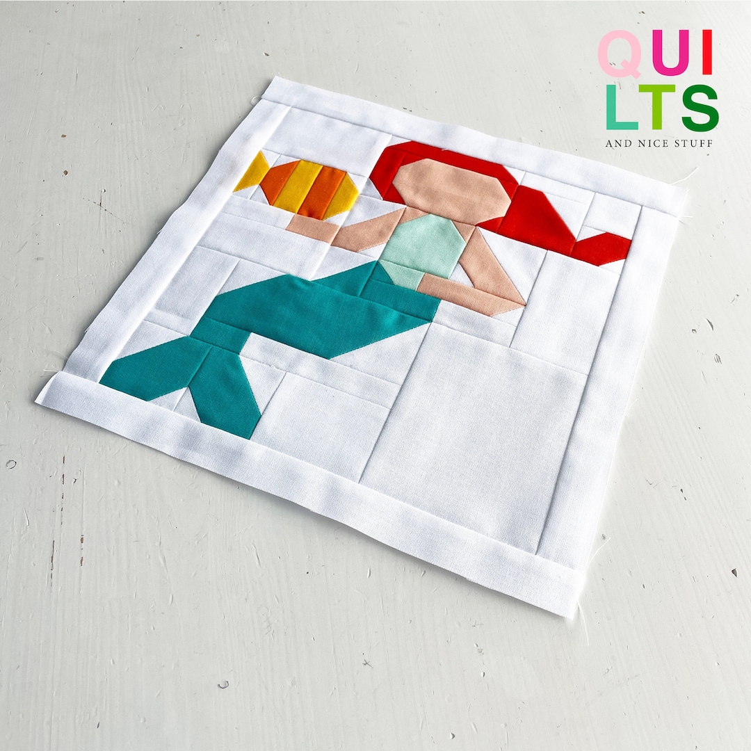 PDF Quilt Block Pattern Mermaid With Fish Pirate Quilt - Etsy