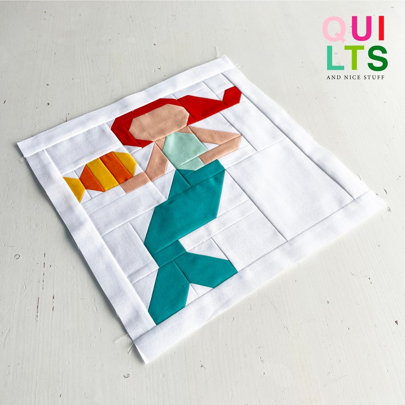 PDF Quilt Block Pattern Mermaid With Fish Pirate Quilt - Etsy