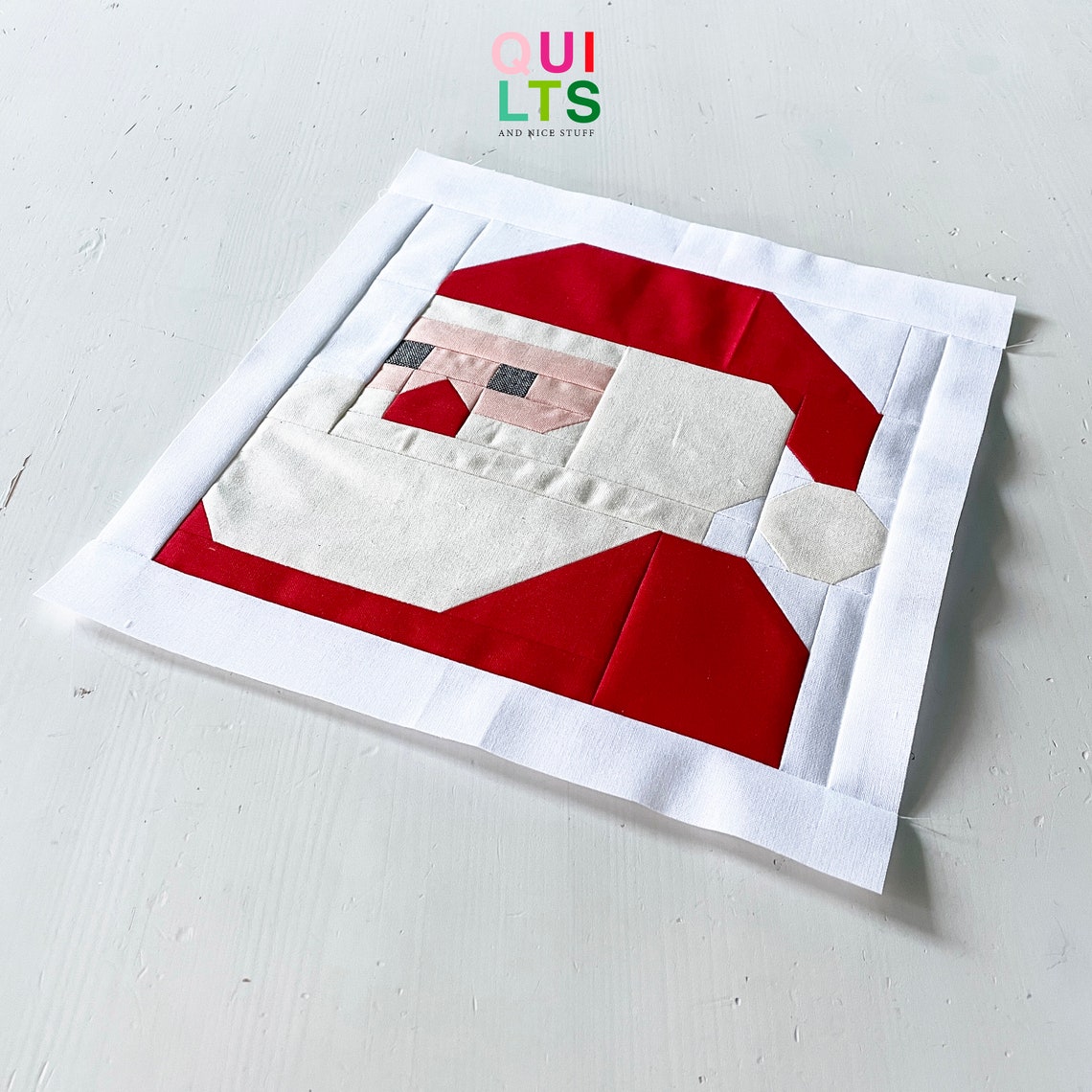 PDF Quilt Block Pattern – Santa Face Side – Christmas Quilt – Christmas ...