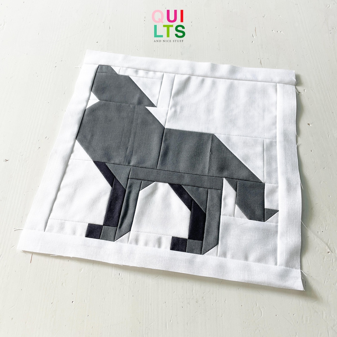 PDF Quilt Block Pattern – Howling Wolf – Halloween Quilt - Etsy