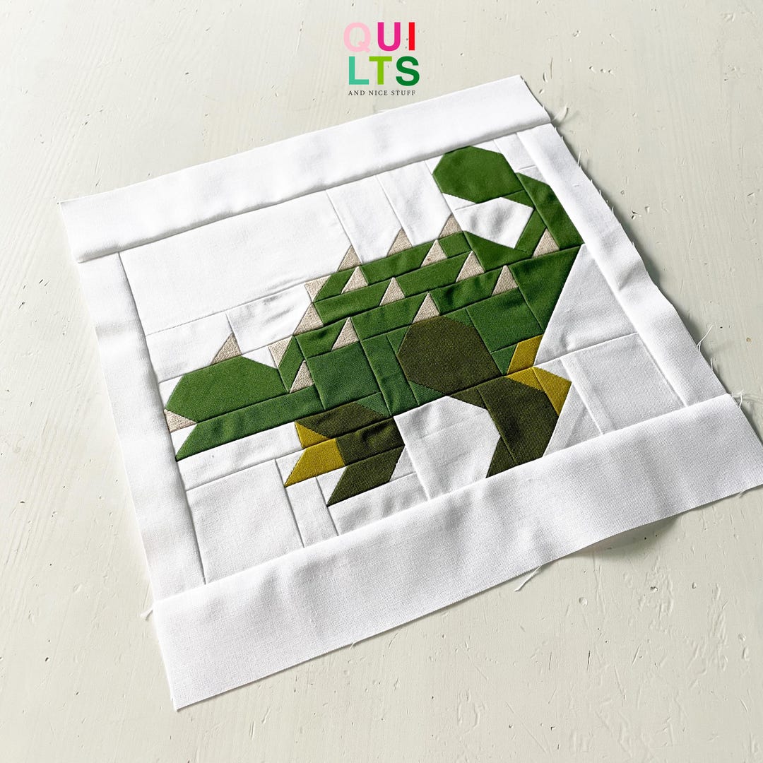 PDF Quilt Block Pattern – Ankylosaurus – Dinosaur Quilt - Etsy