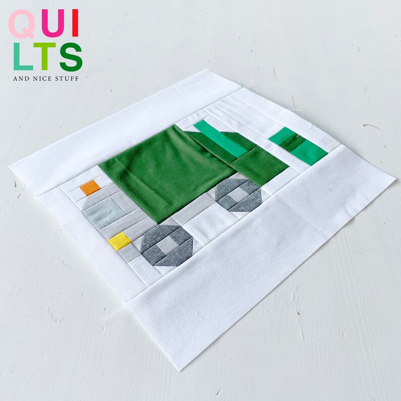 PDF Quilt Block Pattern Garbage Truck With Bin Vehicle - Etsy