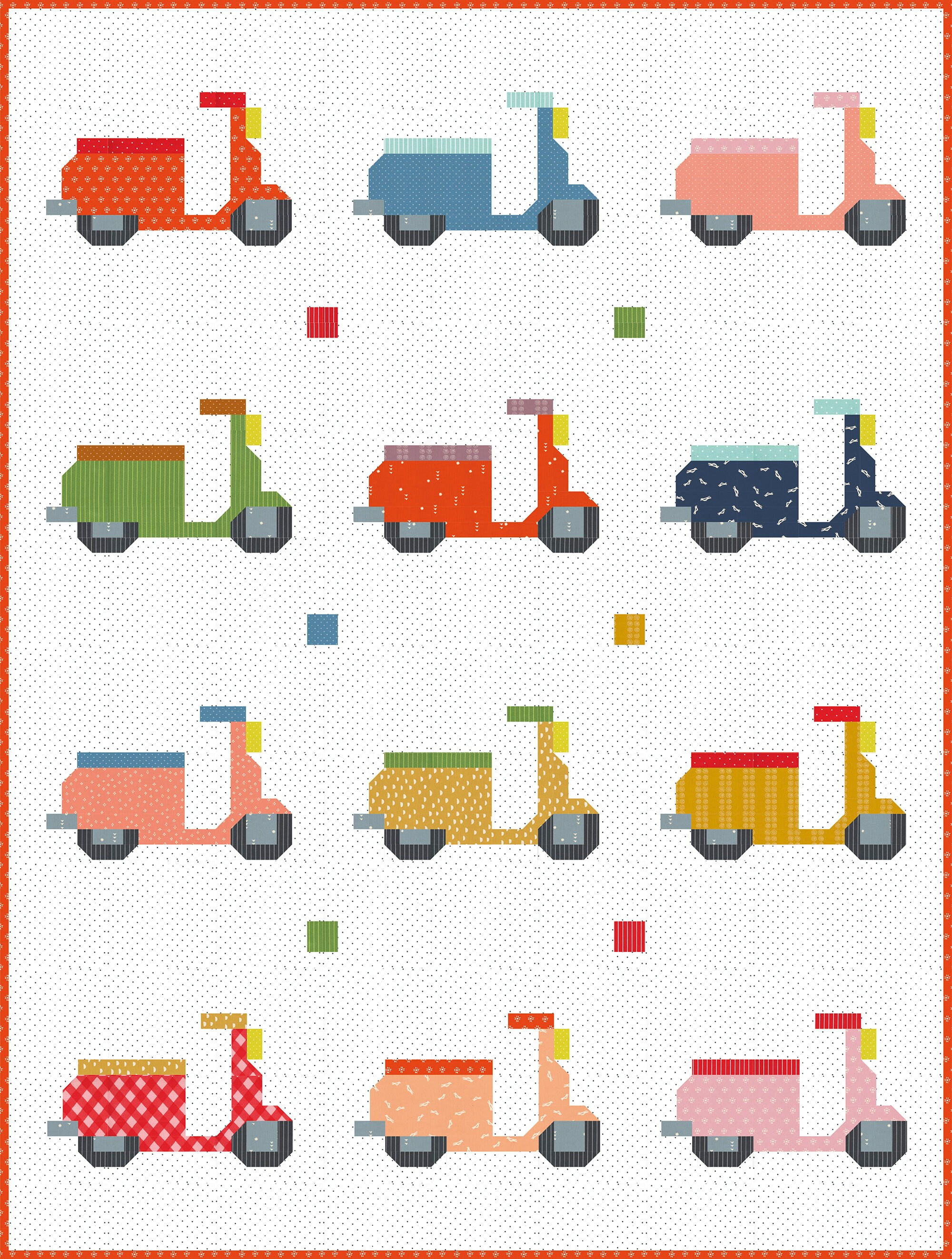 PDF Quilt Block Pattern – Moped – Vehicle Quilt - Etsy