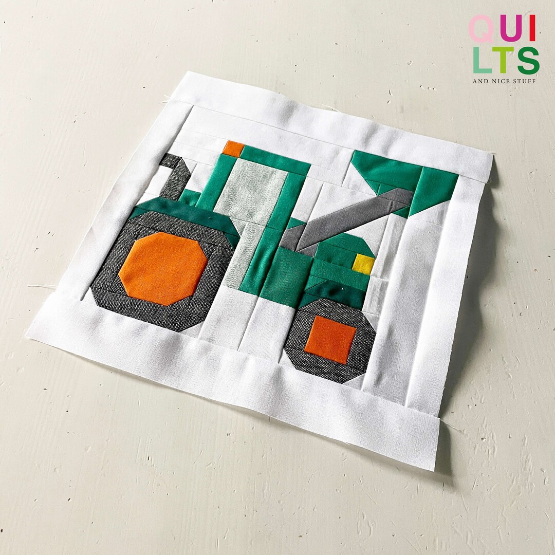 PDF Quilt Block Pattern Tractor Front Loader up Vehicle Quilt Pattern ...